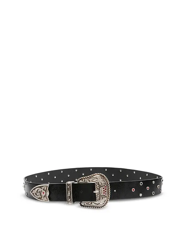 Pinko Tex Crystal & Leather Waist Belt - Zo