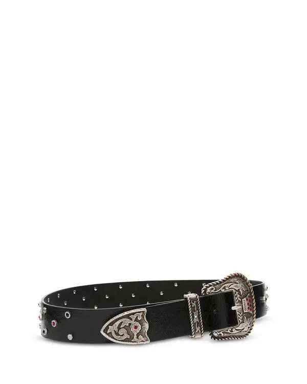 Pinko Tex Crystal & Leather Waist Belt - Zo