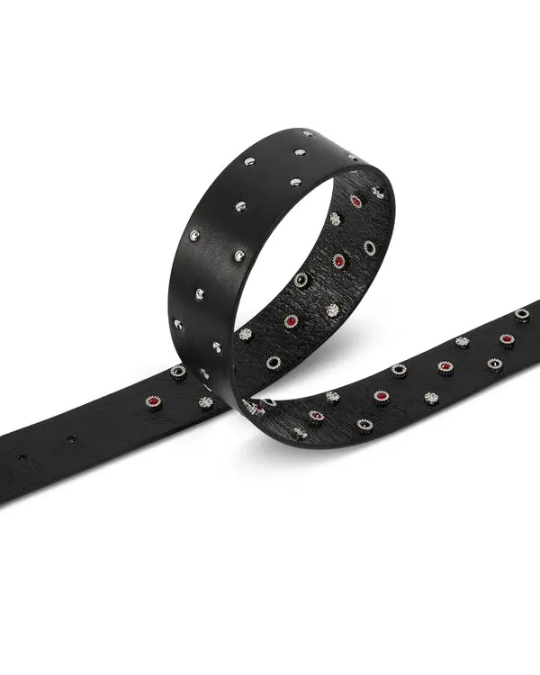 Pinko Tex Crystal & Leather Waist Belt - Zo