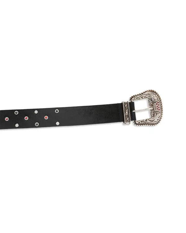 Pinko Tex Crystal & Leather Waist Belt - Zo