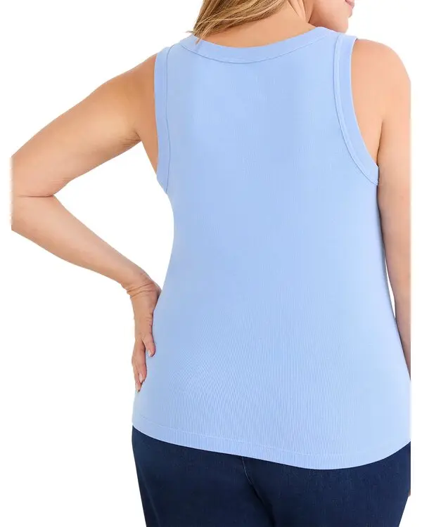 NIC+ZOE Perfect Rib Knit Scoop Tank - French Blue