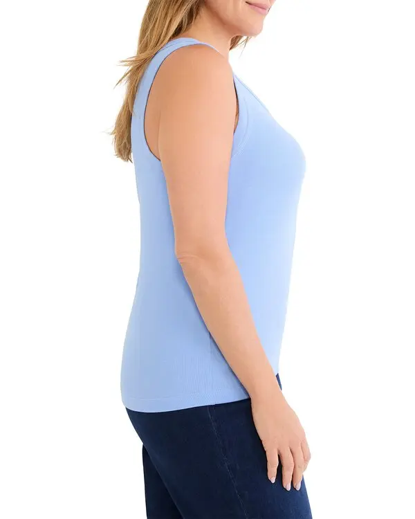 NIC+ZOE Perfect Rib Knit Scoop Tank - French Blue