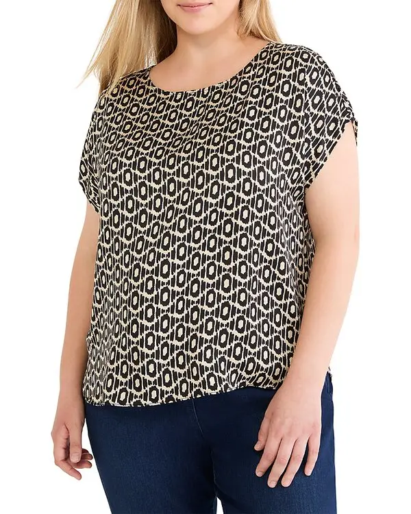 NIC+ZOE Lacy Diamonds Day Gloss Woven Tee