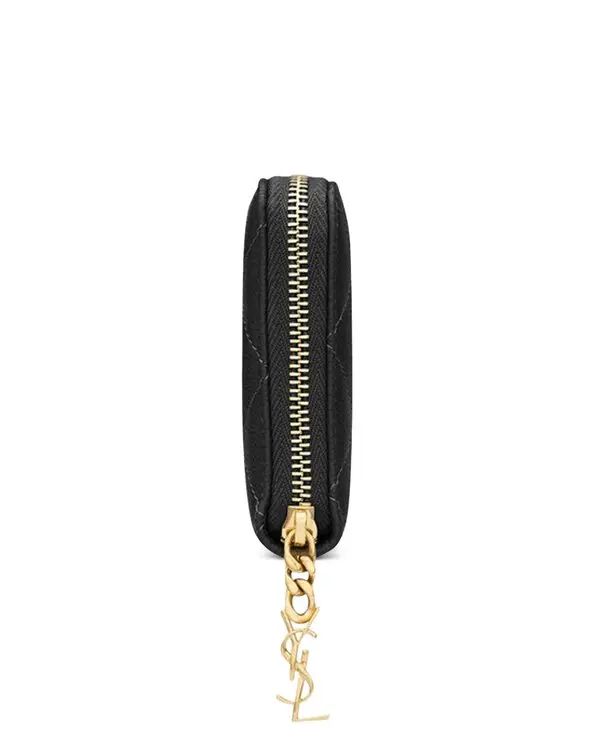 Saint Laurent Cassandre Bijou Zip Wallet - Black
