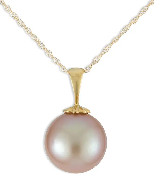 Bloomingdale'S 14k Gold Freshwater Pearl Pendant Necklace - Pink