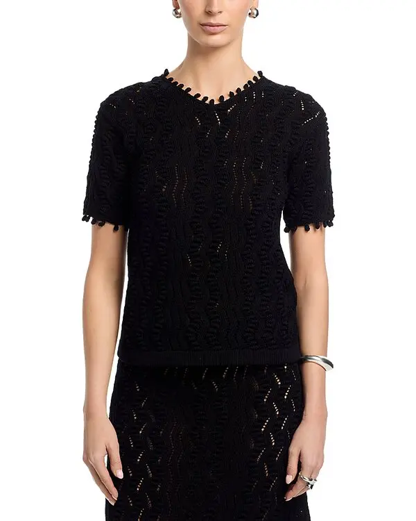 JIL SANDER Pom Pom Short Sleeve T-shirt