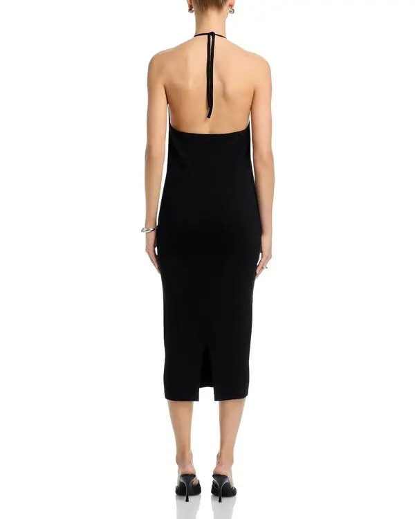 JIL SANDER Wool Halter Midi Dress