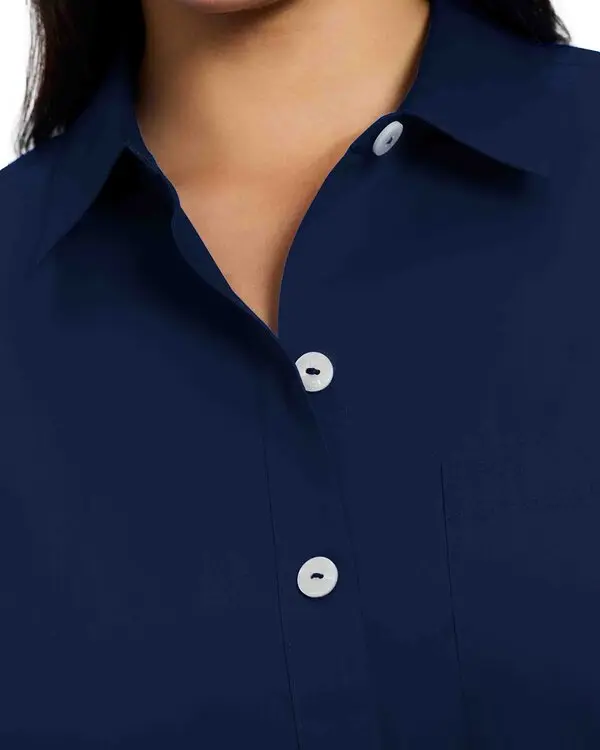 Foxcroft Abigail Short Sleeve Stretch Shirt - Navy