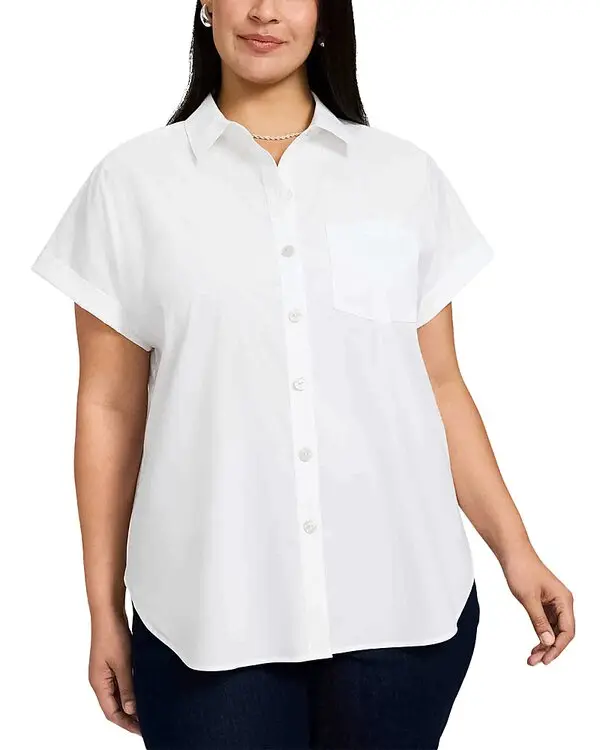 Foxcroft Abigail Short Sleeve Stretch Shirt - White