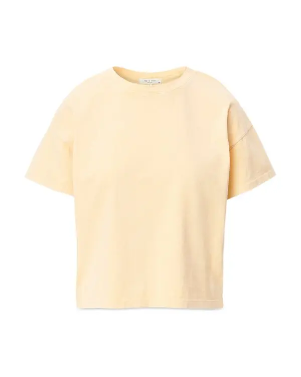 Rag & Bone Distressed Boxy Tee - Butter