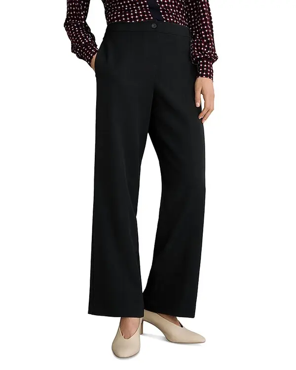 HOBBS LONDON Martine Wide Leg Trousers - Black