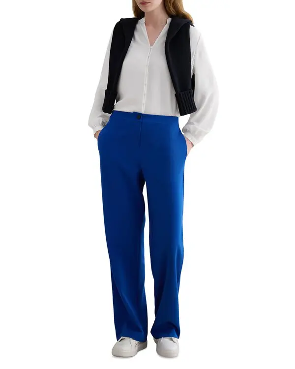 HOBBS LONDON Martine Wide Leg Trousers - True Blue