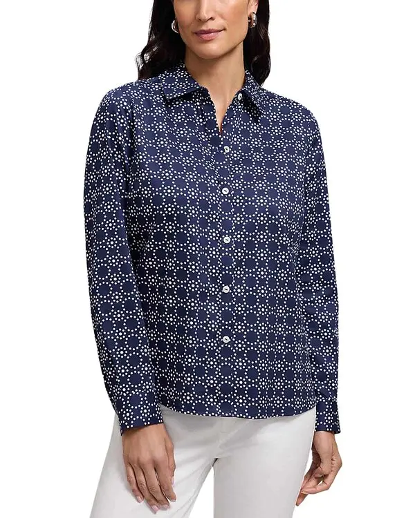 Foxcroft Hampton Geometric Print Shirt
