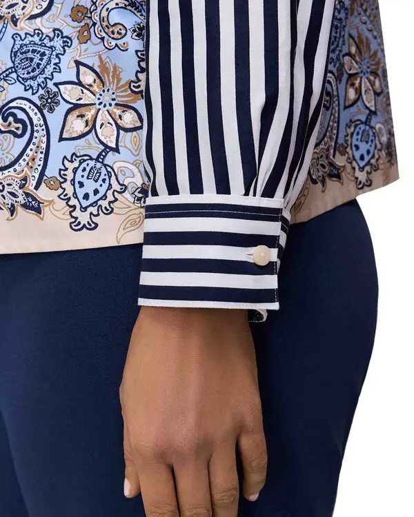 Foxcroft Jodie Mixed Print Shirt - Blue Multi