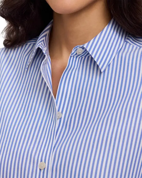 Foxcroft Dianna Stripe Shirt - Powder Blue