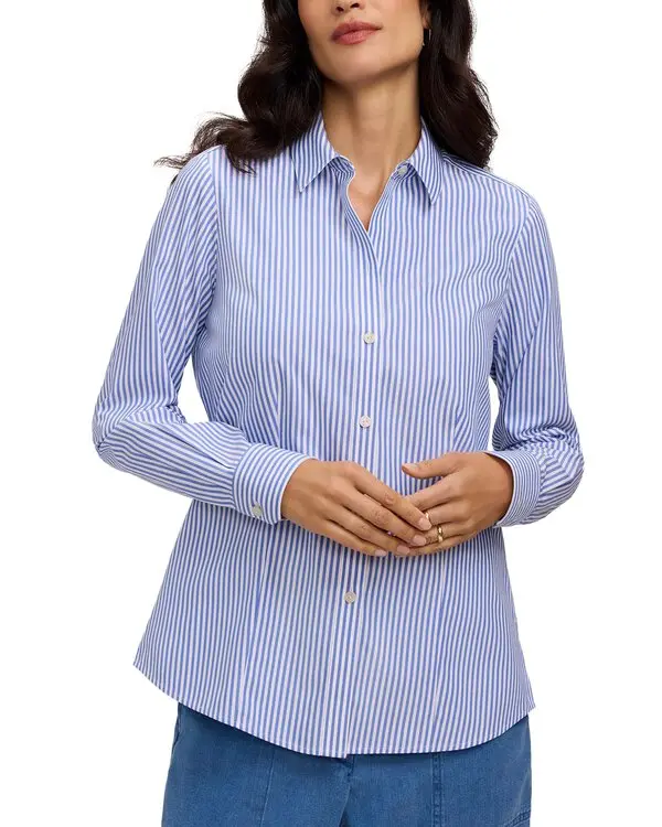 Foxcroft Dianna Stripe Shirt - Powder Blue