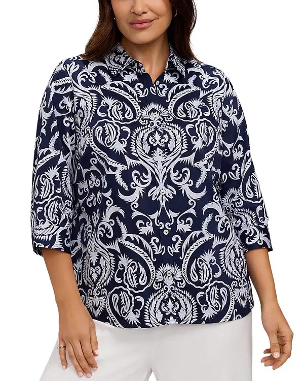 Foxcroft Hampton Damask Shirt