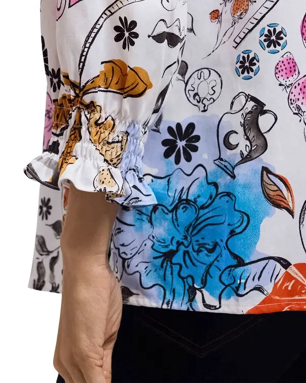 Foxcroft Alicia Tropical Print Top