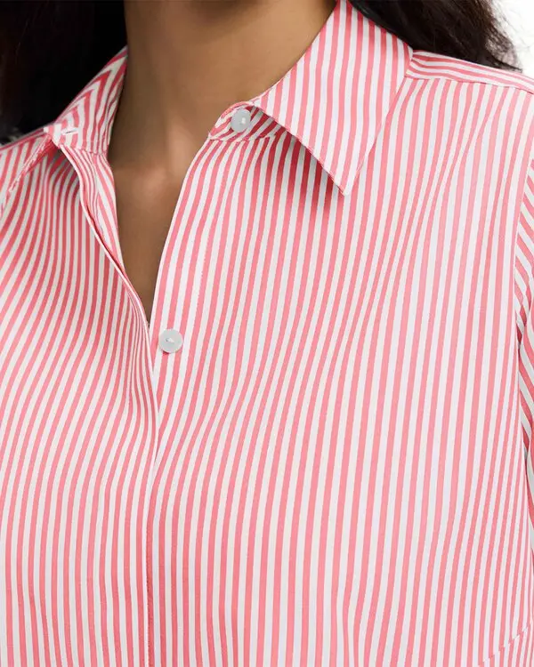Foxcroft Cici Stripe Shirt - Coral Reef