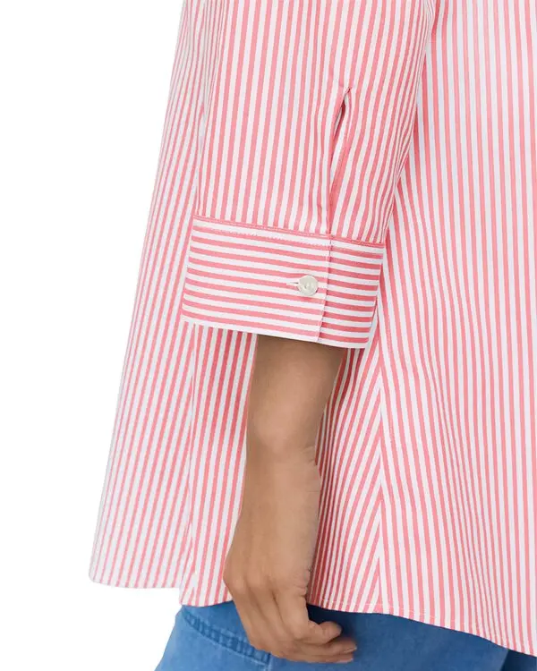 Foxcroft Cici Stripe Shirt - Coral Reef