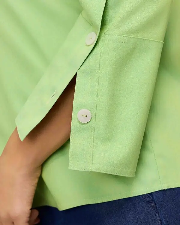 Foxcroft Lainey Poplin Top - Mojito