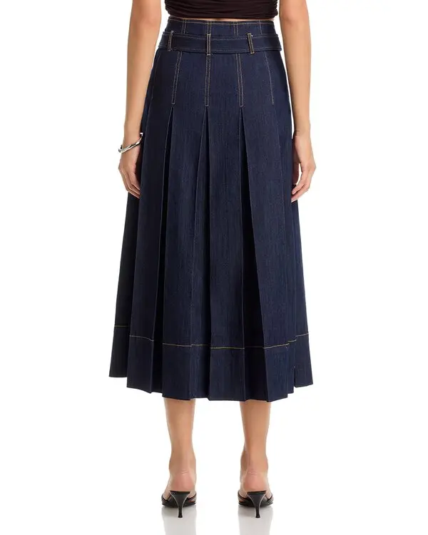 Cinq À Sept Rylee Pleated Midi Skirt - Indigo