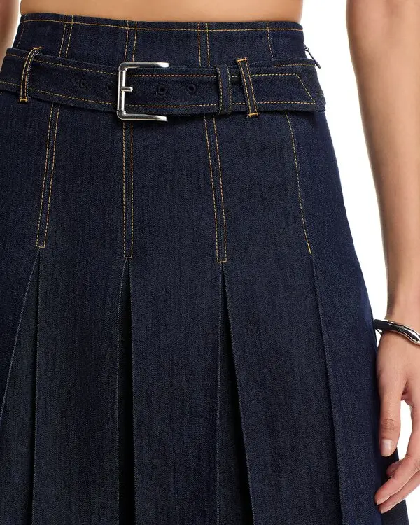 Cinq À Sept Rylee Pleated Midi Skirt - Indigo