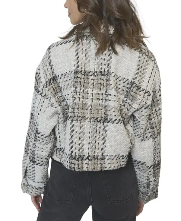 Central Park West Billie Cropped Oversize Tweed Jacket