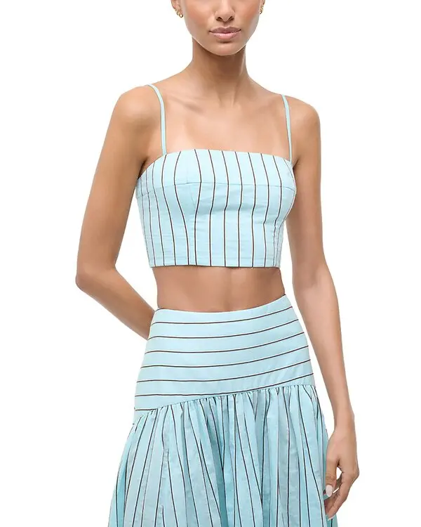 Staud Federico Cover Up Tank - Pool Stripe