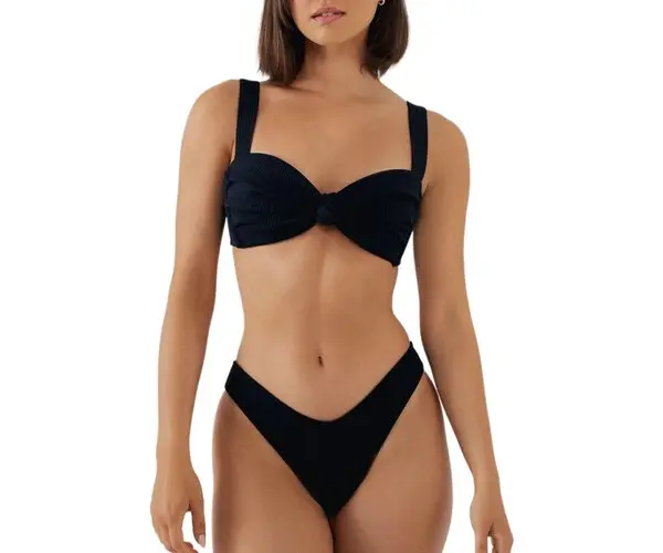 MONTCE Hayden Bikini Top - Black Rib