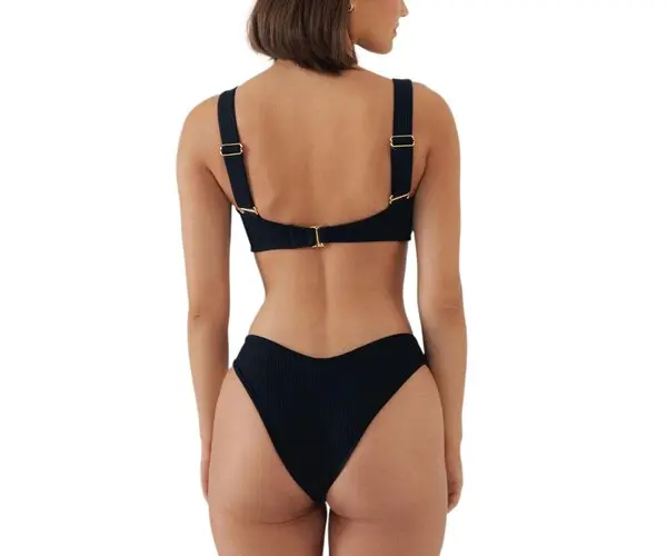 MONTCE Hayden Bikini Top - Black Rib