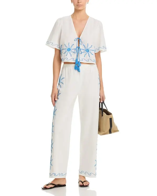 Rails Emmie Printed Pants - Sun Embroidery
