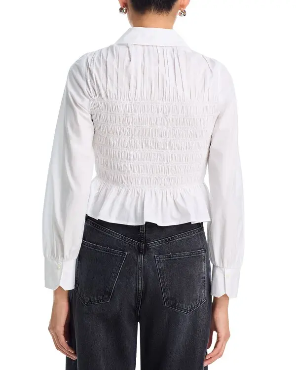 Rails Bradshaw Smocked Peplum Blouse - White