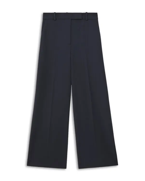 REISS Gabi Wide Leg Trousers - Navy