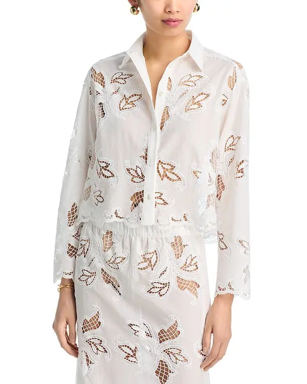 CISSA Long Sleeve Cropped Shirt - White