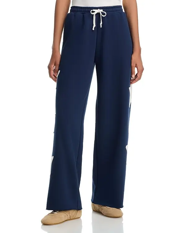 Vintage Havana Reverse Terry Wide Leg Pants - Navy