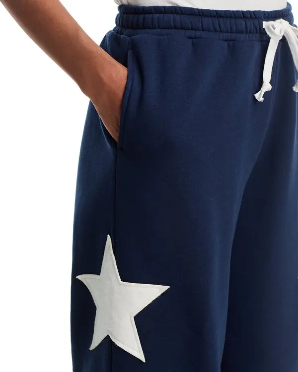 Vintage Havana Reverse Terry Wide Leg Pants - Navy
