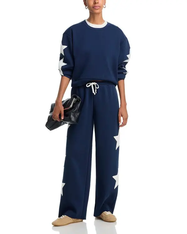 Vintage Havana Reverse Terry Wide Leg Pants - Navy