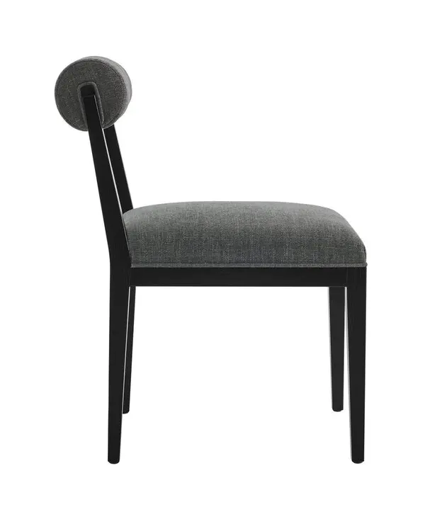 MODWAY Kai Fabric Dining Chair - Charcoal Black