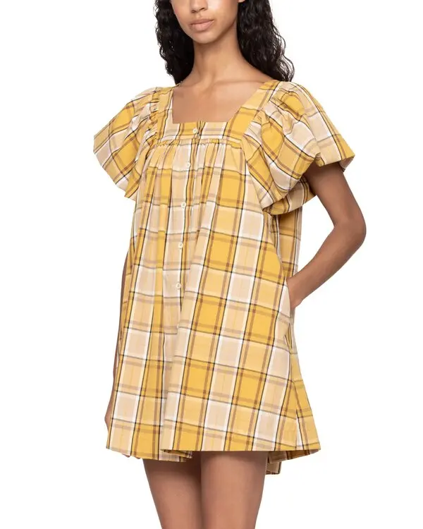 Sea Plaid Mini Dress