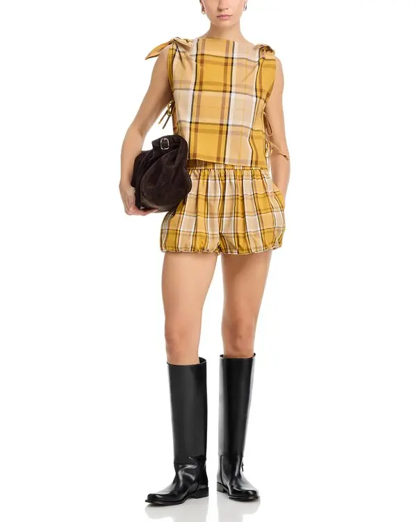 Sea Copeland Plaid Cotton Shorts