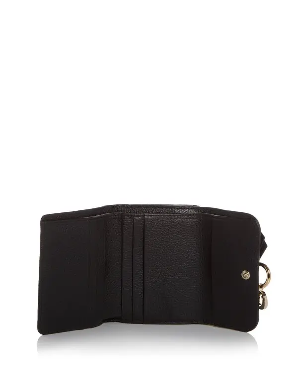 Chloé Alphabet Leather Trifold Wallet - Black