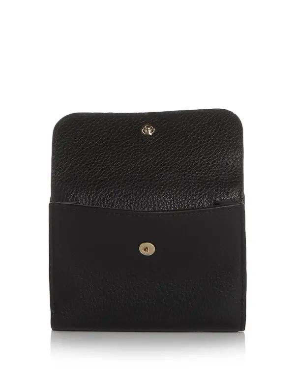 Chloé Alphabet Leather Trifold Wallet - Black