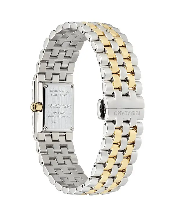 FERRAGAMO Secret Bracelet Watch, 18.5 X 30mm - Two Tone/green