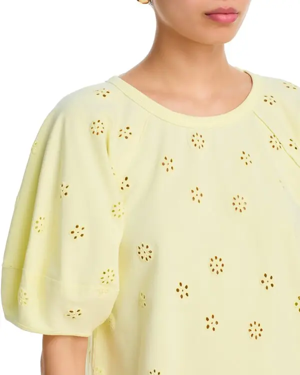 Free People Jessie Eyelet Tee - Lemon Water