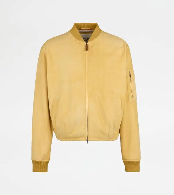 TOD'S Aviator Bomber Jacket In Pashmy Suede