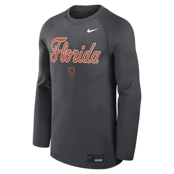 Nike Florida Dugout Game Time Dri-fit College Long-sleeve T-shirt - Grey