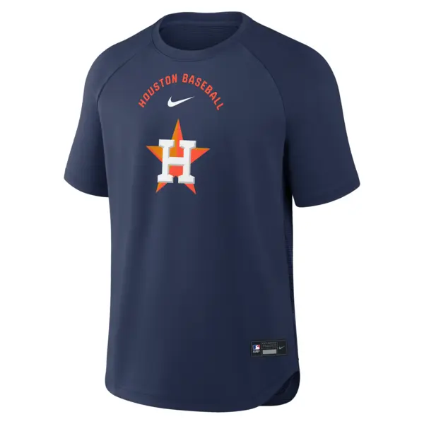 Nike Houston Astros Authentic Collection Batting Practice Pregame Dri-fit Mlb Top - Blue
