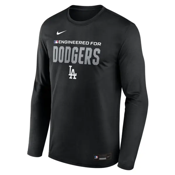 Nike Los Angeles Dodgers Authentic Collection Team Issue Dri-fit Mlb Long-sleeve T-shirt - Black
