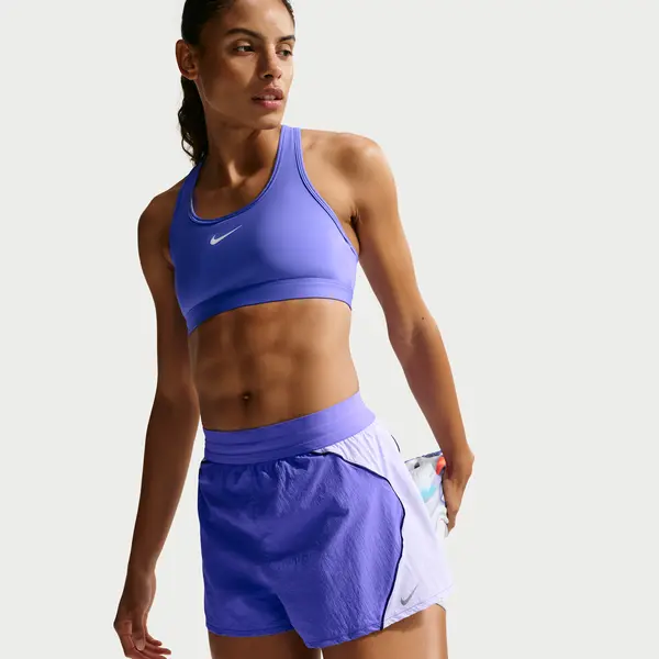 Nike Swift Repel High-waisted Brief-lined Running Shorts - Blue